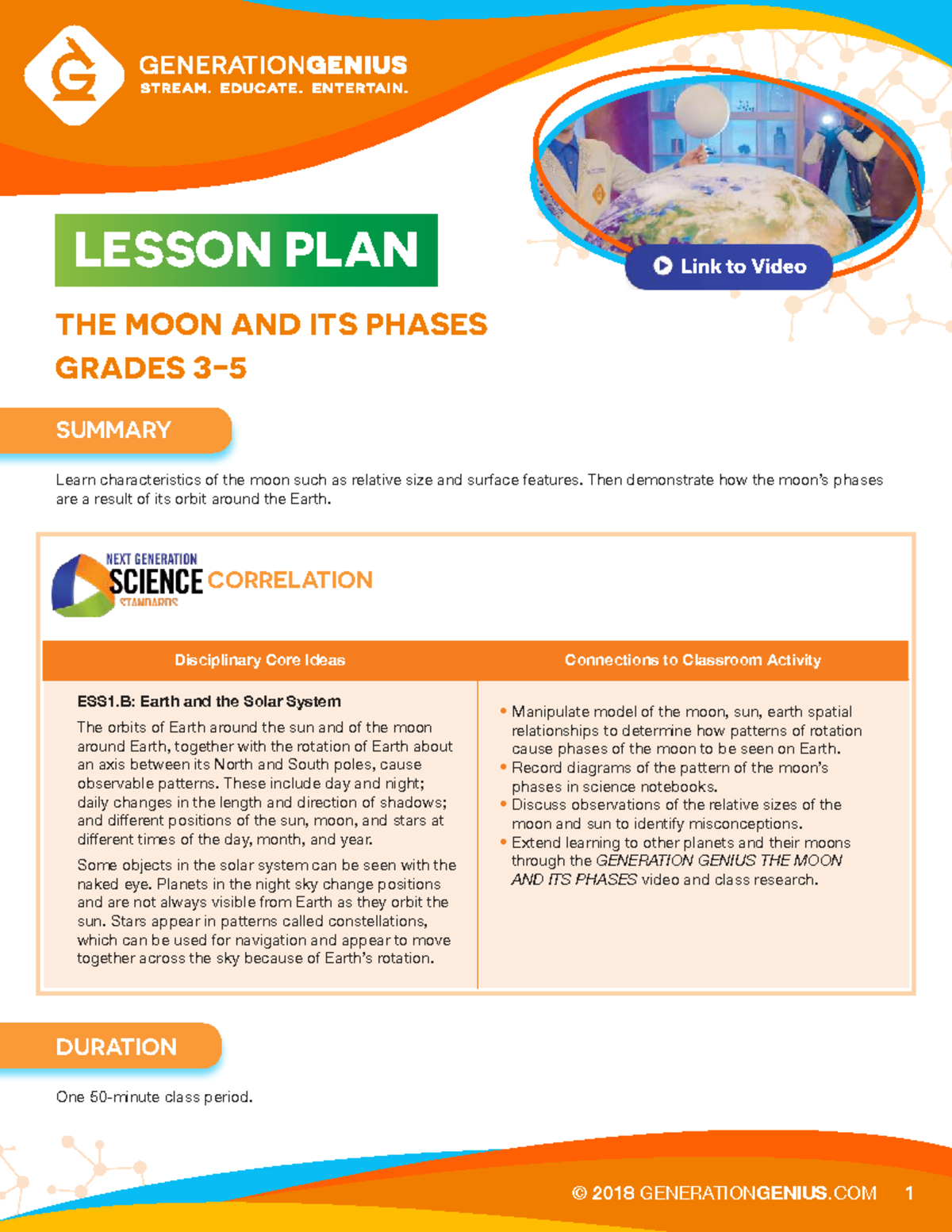 Moon Phases Lesson Plan (GG): Understanding the Moon's Characteristics ...