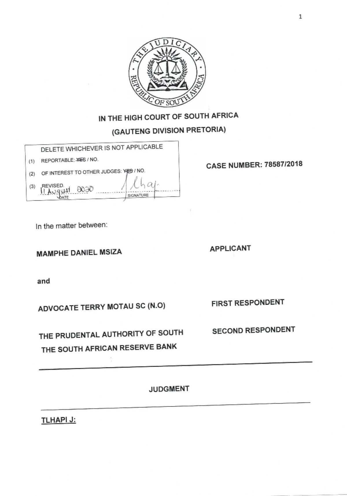 Replication And Counterplea 1 - IN THE HIGH COURT OF SOUTH AFRICA ...