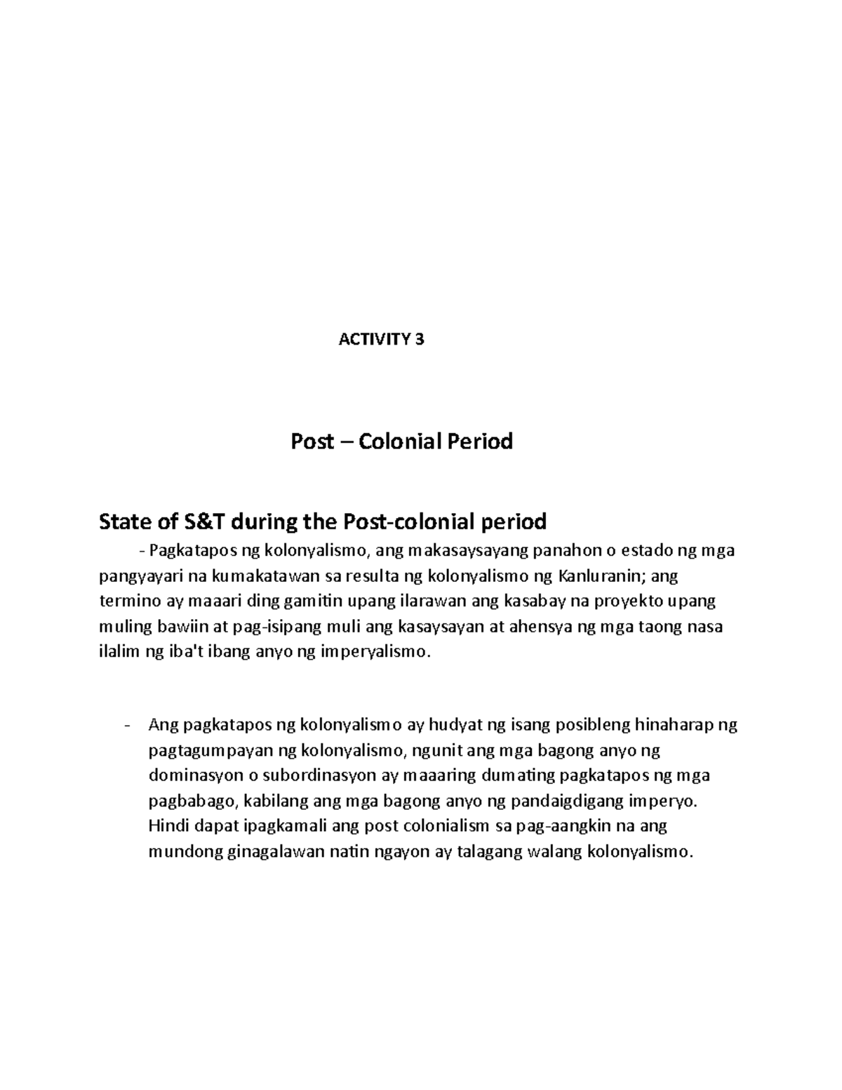 Post-Colonial S&T Development in Philippines: Insights & Contributions ...