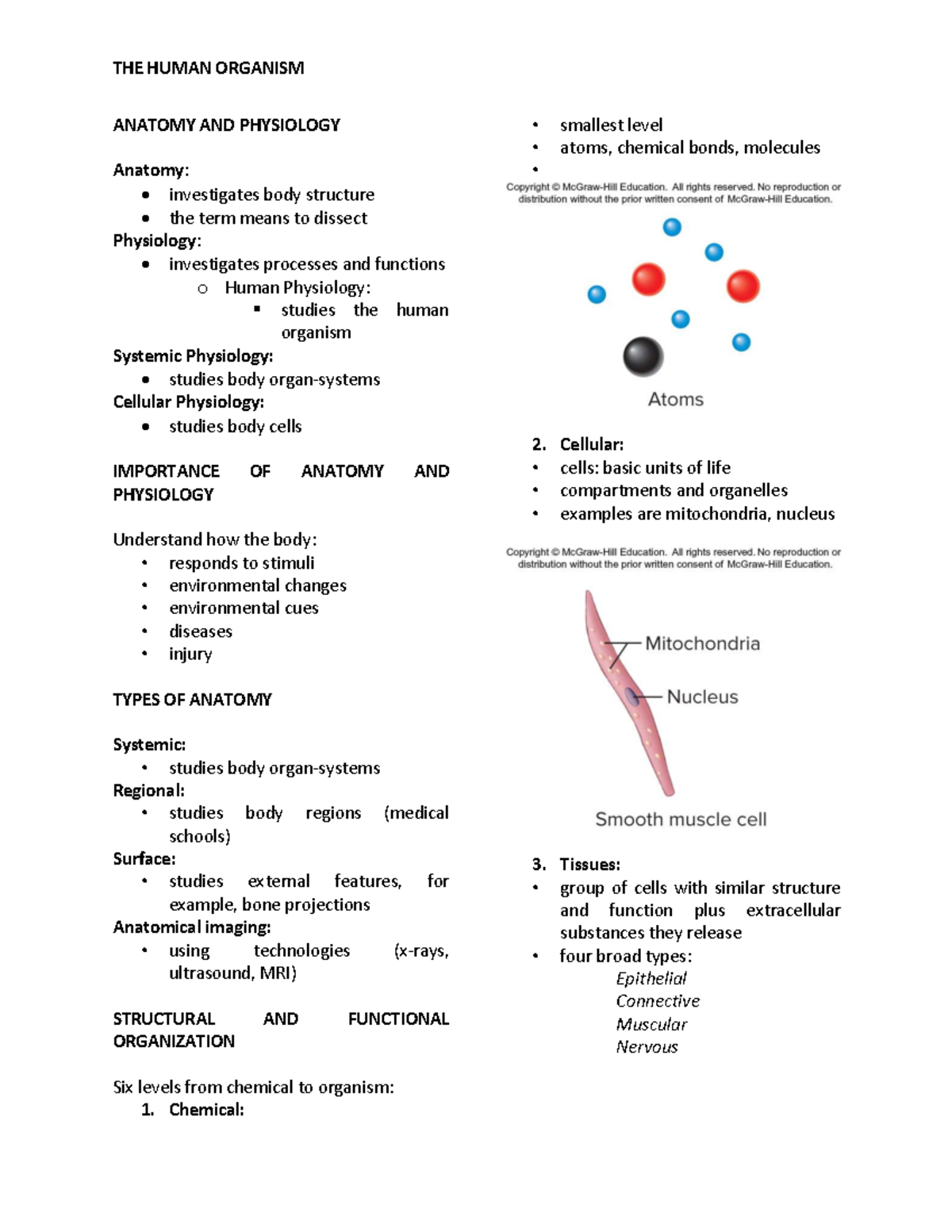 Human Organism Anatomy & Physiology Overview (Course Code: 1) - Studocu