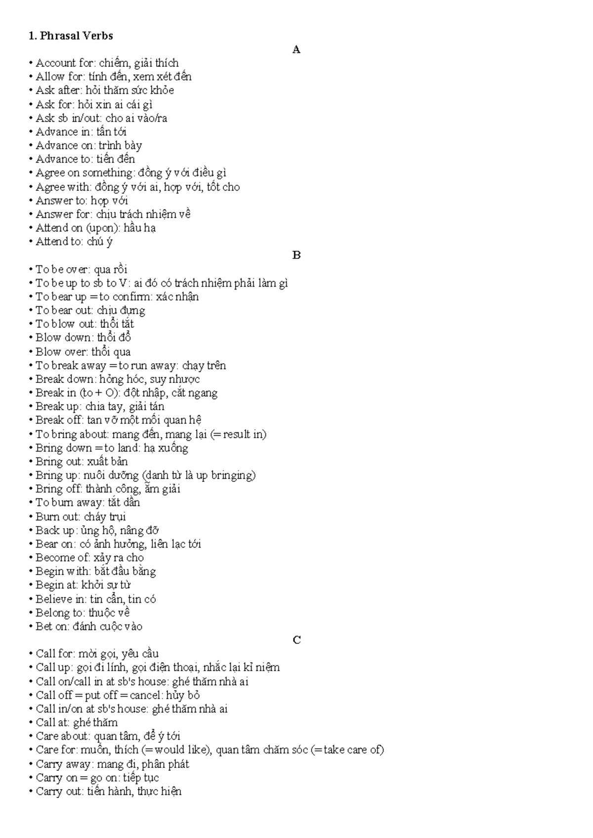 Phrasal Verbs - Comprehensive Guide for A2 Level English Learners - Studocu