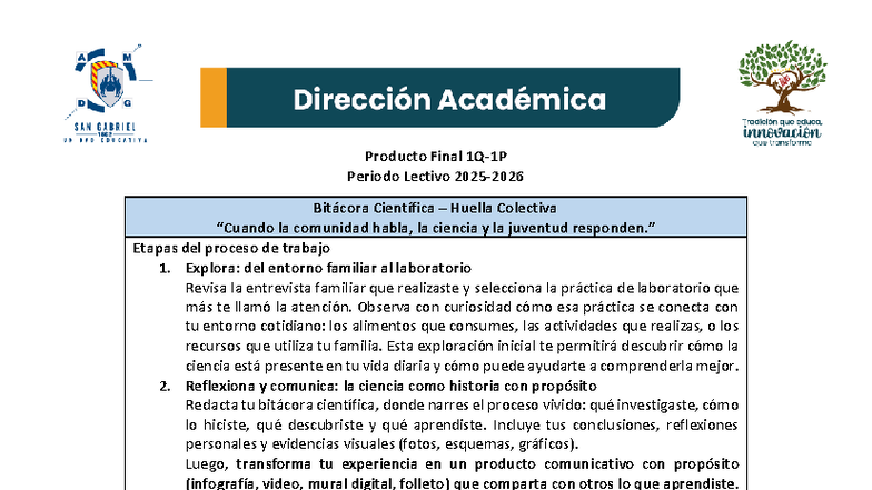 Producto Final Q1-P1: Bitácora Científica sobre la Ciencia y la ...