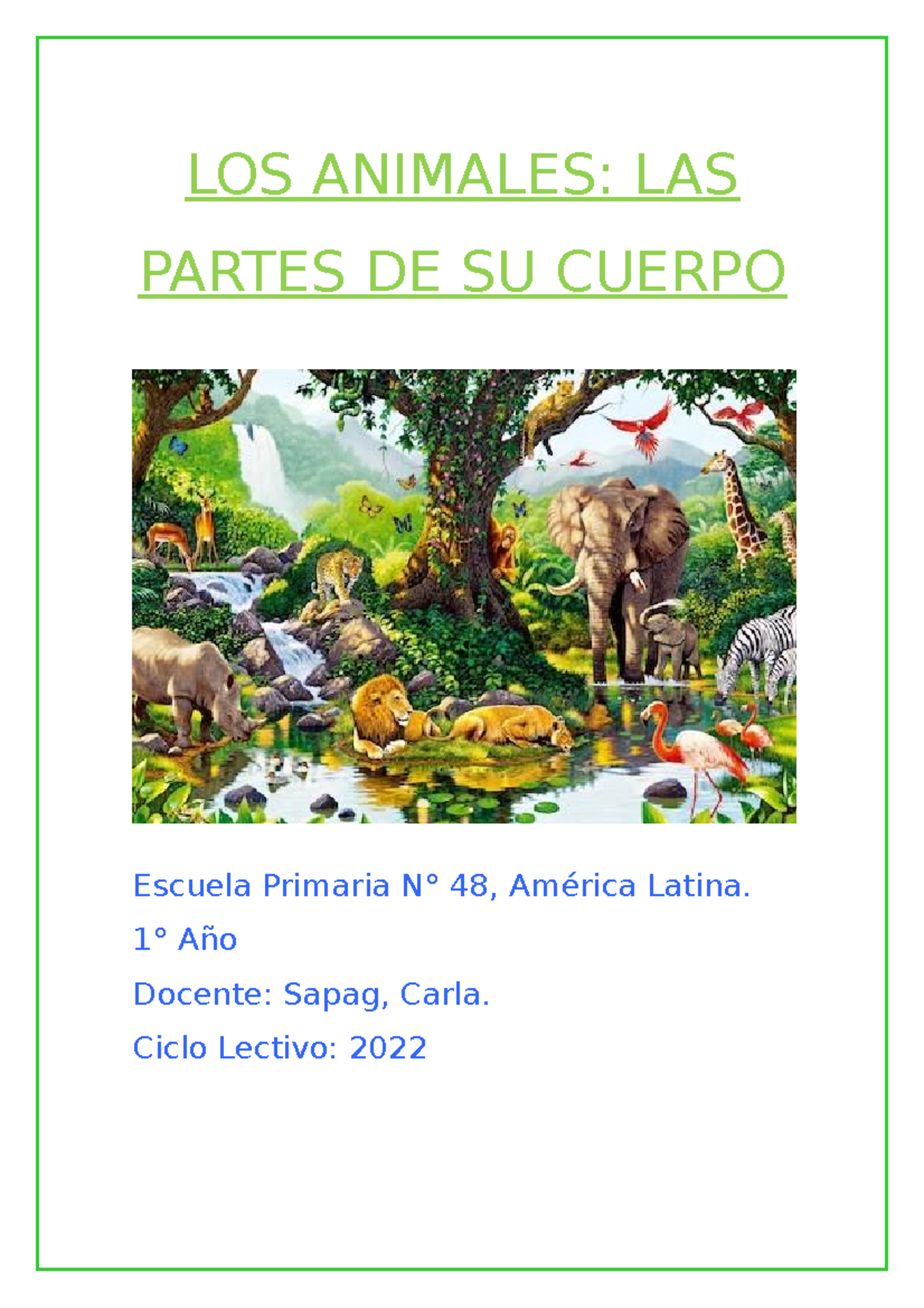 Ciencias Naturales - 1° Año: Partes del Cuerpo de los Animales - Studocu