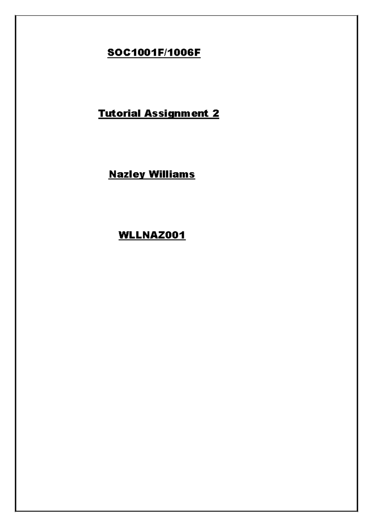 SOC1001F Tutorial Assignment 2: Durkheim vs. Weber in Southern Africa ...