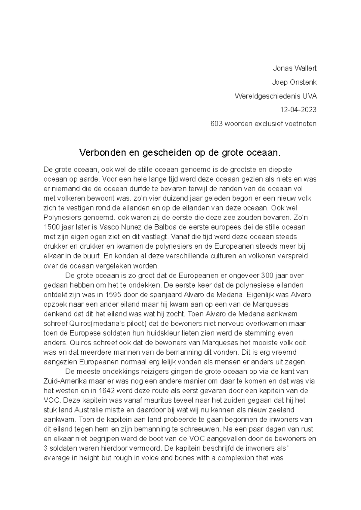 Wereldgeschiedenis UVA: Verkenning van de Grote Oceaan - Week 5 ...