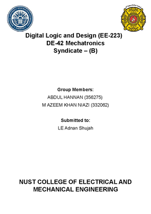 DLD NUST - Course Outline - School of Electrical Engineering and Computer Science (SEECS ...