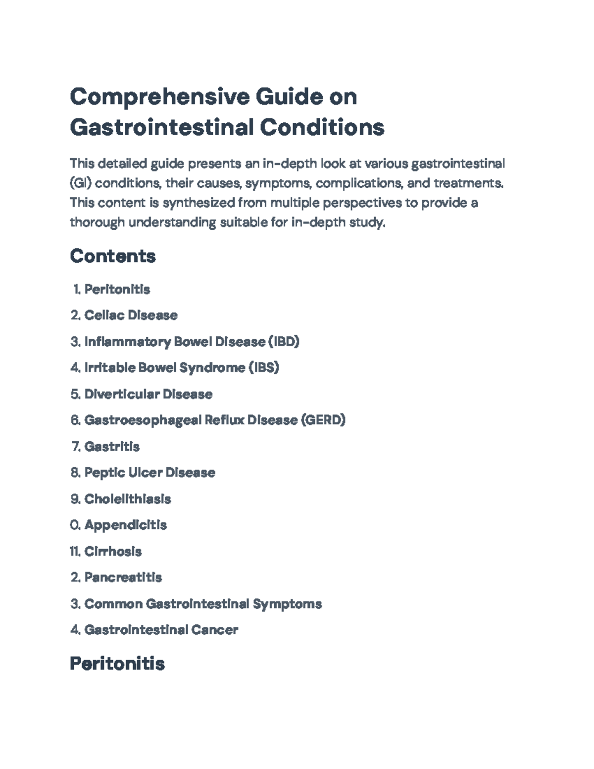 Comprehensive Guide to Gastrointestinal Conditions and Treatments ...