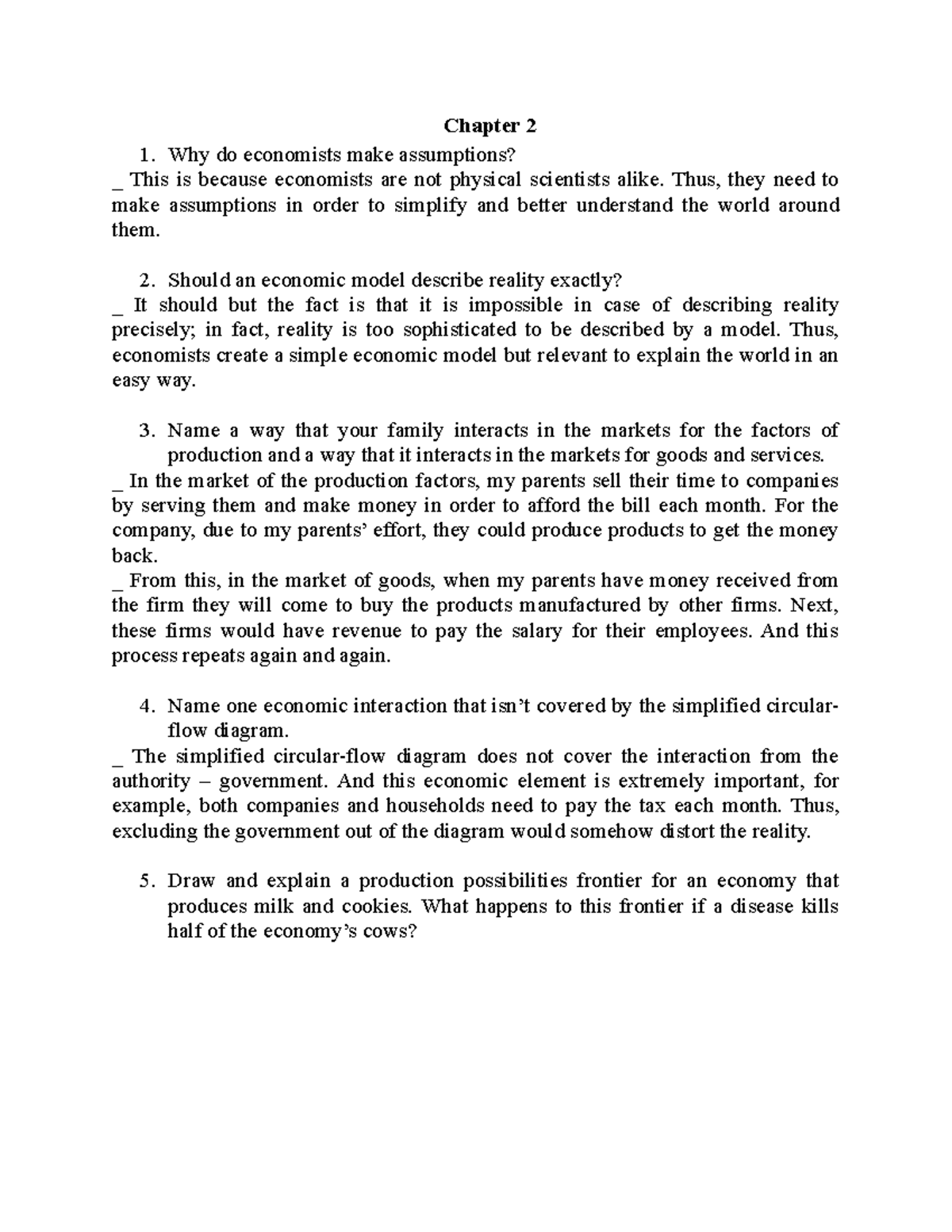 Problem Set 2: Key Concepts from Chapter 2 for Review - Studocu