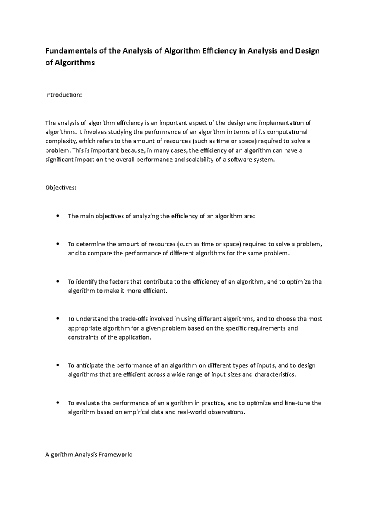 Case Studies In Algorithm Analysis Efficiency Of Prefix Averages