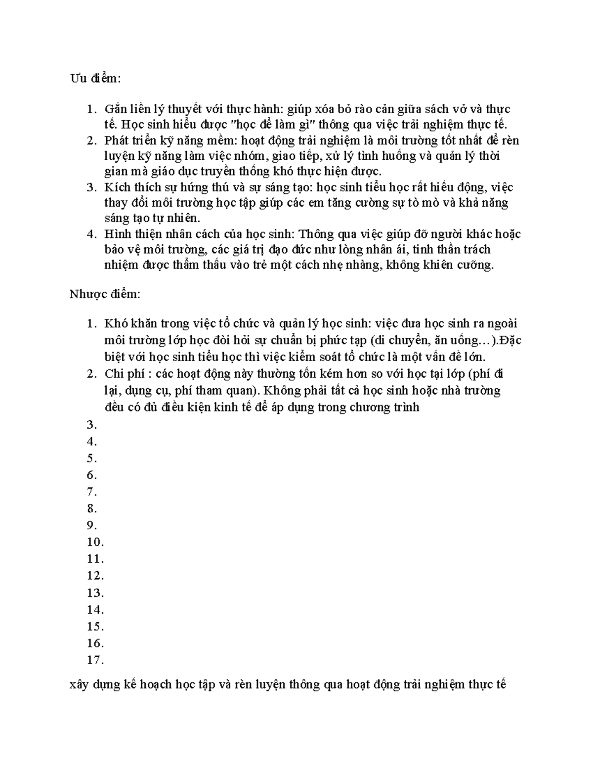 11212 - ghjk - Ưu điểm: 1. Gắn liền lý thuyết với thực hành: giúp xóa ...