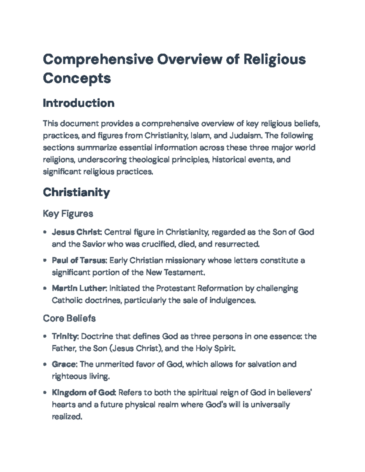 Comprehensive Overview of Major World Religions: C, I, J - Studocu