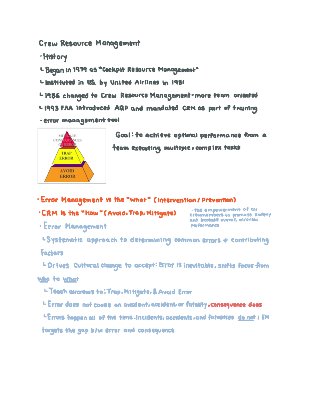 CRM - Crew Resource Management Study Notes and Error Management ...