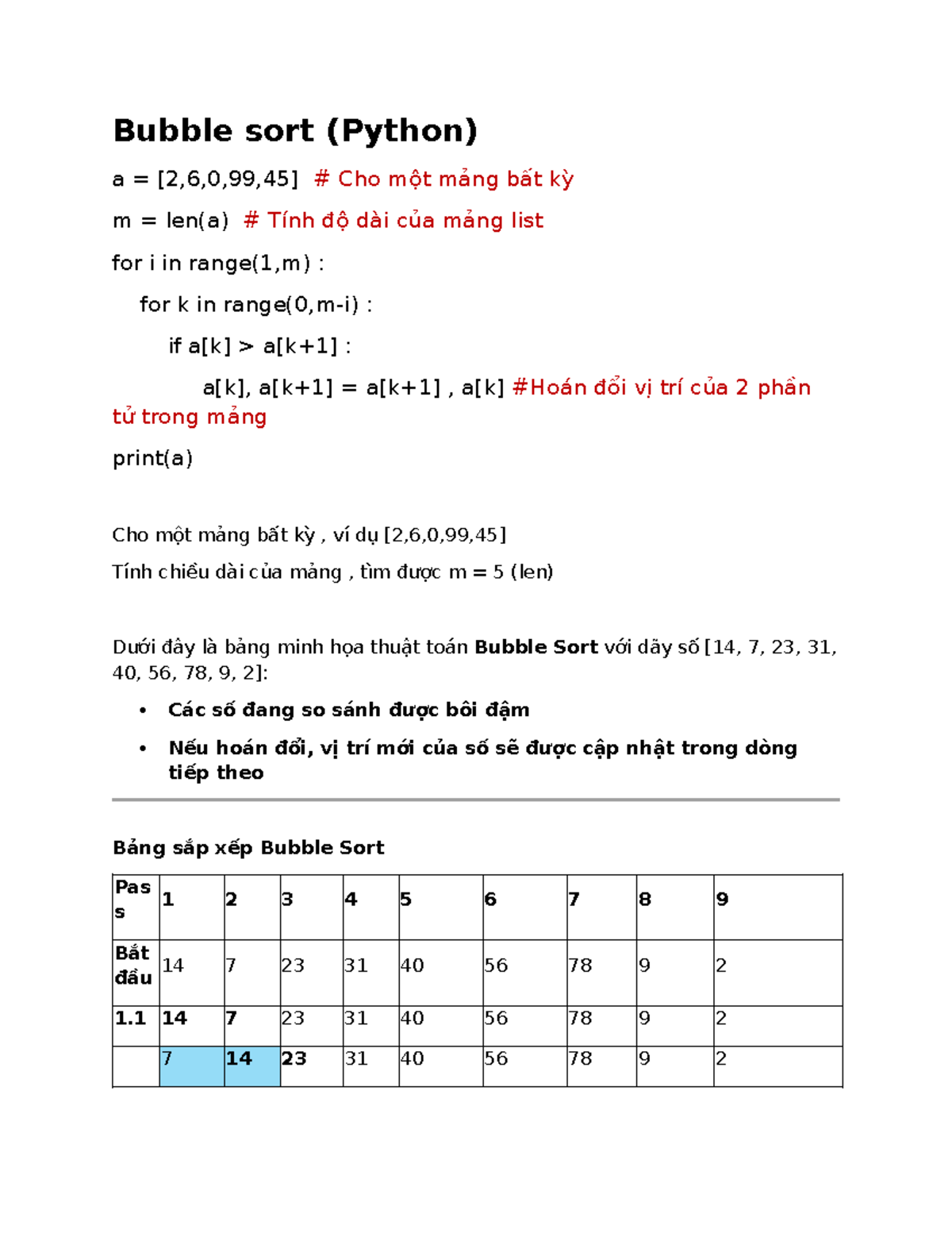 Bubble Sort and GCD Algorithms in Python - CS101 - Studocu