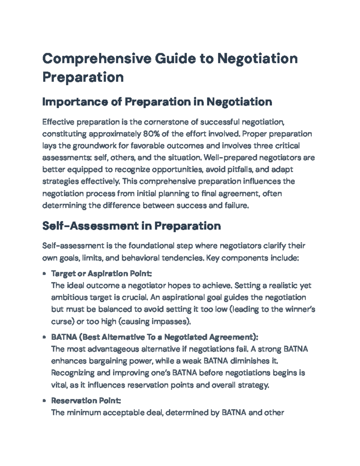 Comprehensive Guide to Negotiation Strategies & Prep Techniques - Studocu