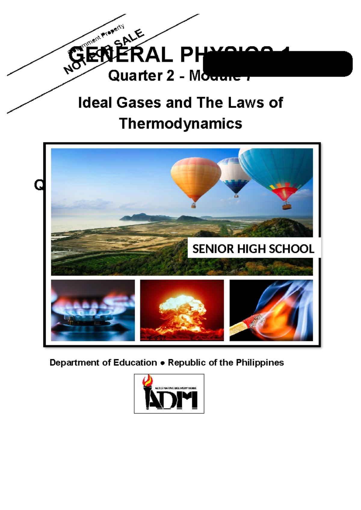 General Physics 1 (12) Q2 Mod 7: Ideal Gases & Thermodynamics Laws ...