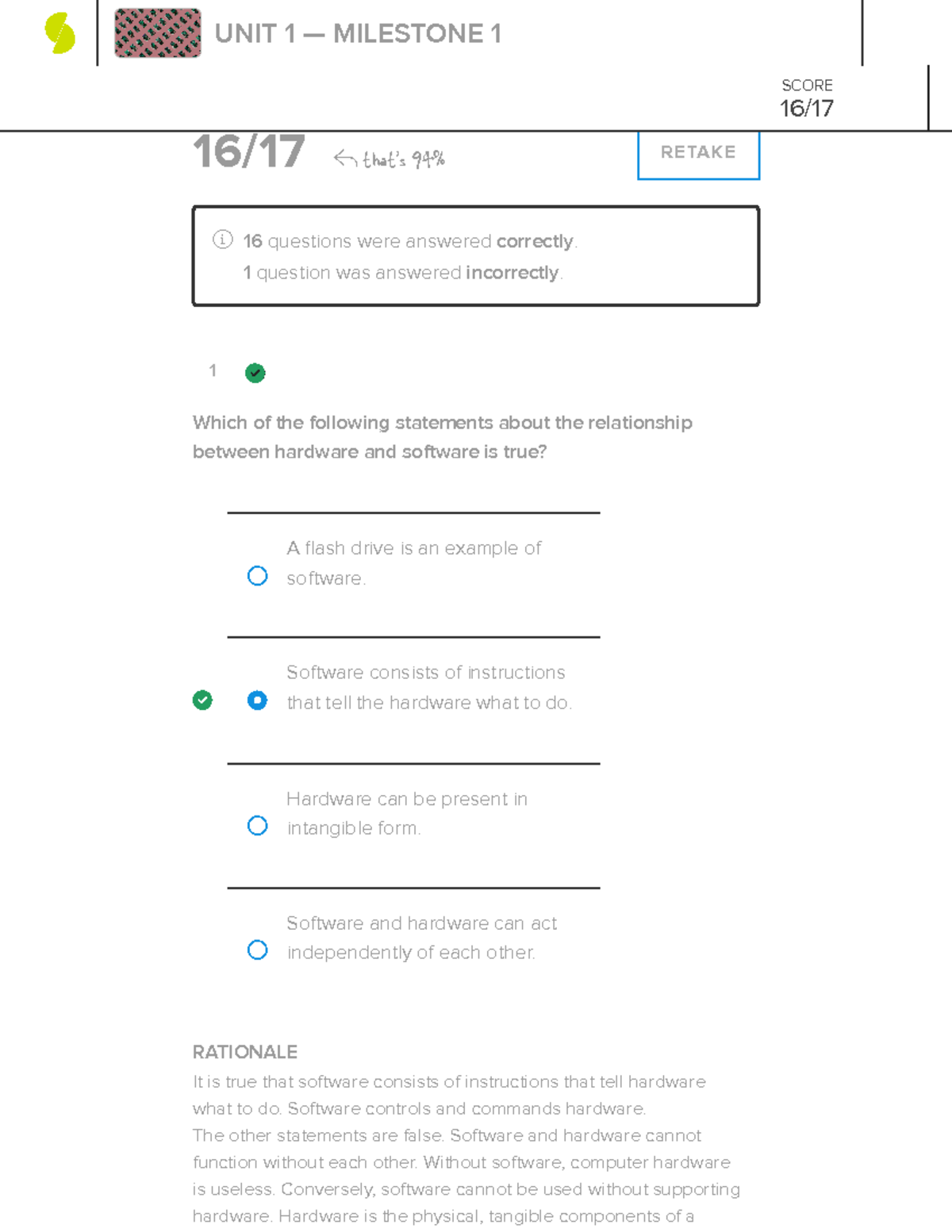 Sophia CSI 109 Unit 1 Milestone 1: Hardware and Software Insights - Studocu
