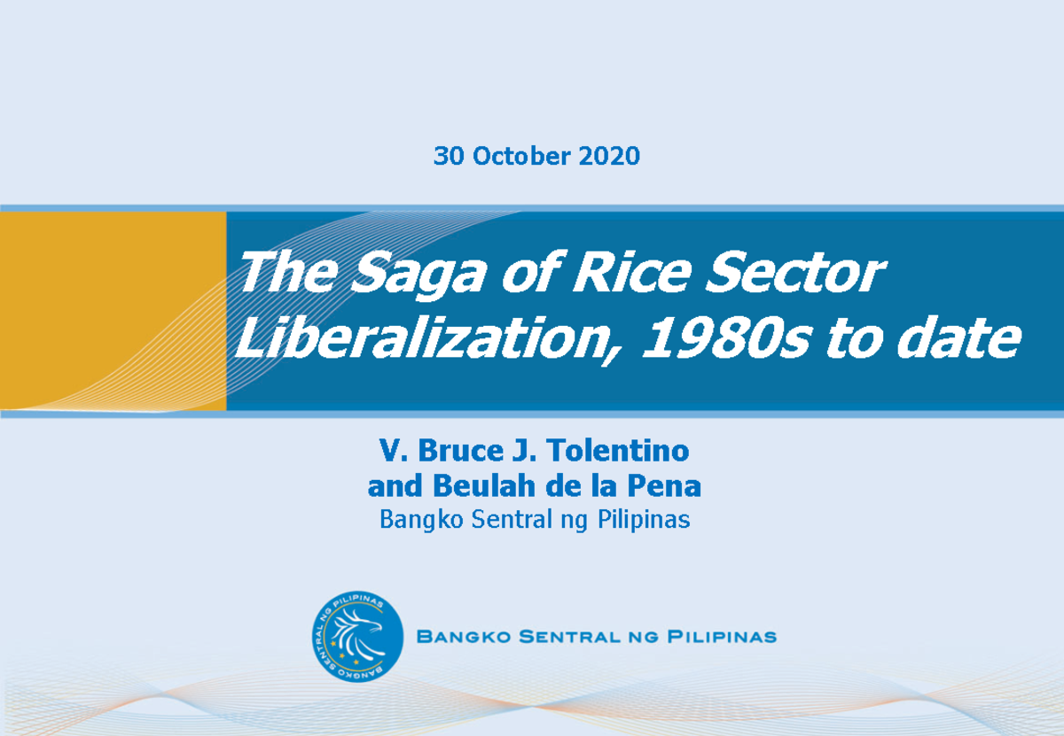 Rice Saga: Policy Changes and Consumer Impact (R.A. 11203) - Studocu