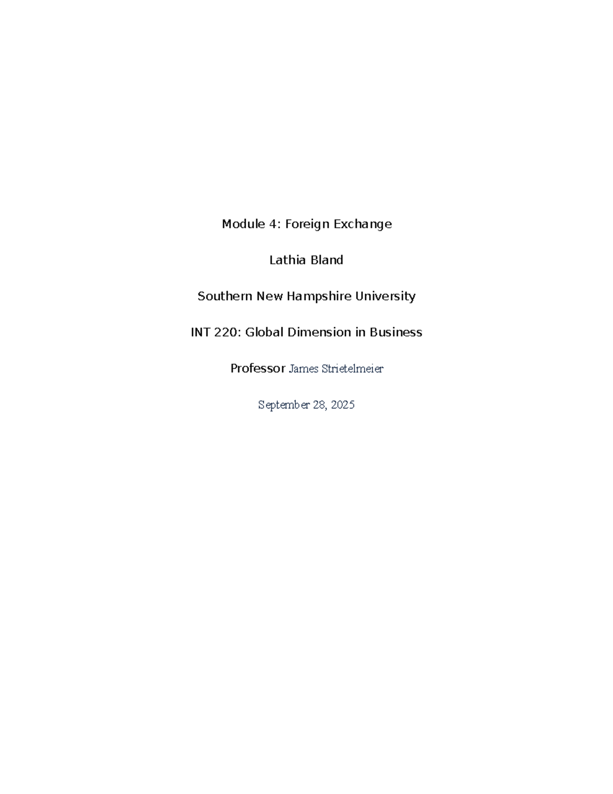 Module 4 Foreign Exchange Impacts Int 220 Case Study Studocu