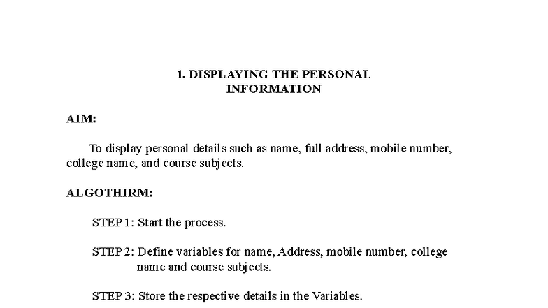 Python Programming Concepts: Displaying Info, GCD, & Fibonacci - Studocu