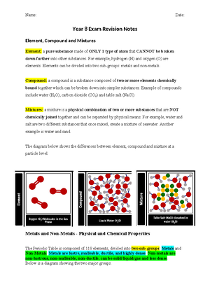 Year 8 Science - Grade: 8 - Secondary School - Studocu
