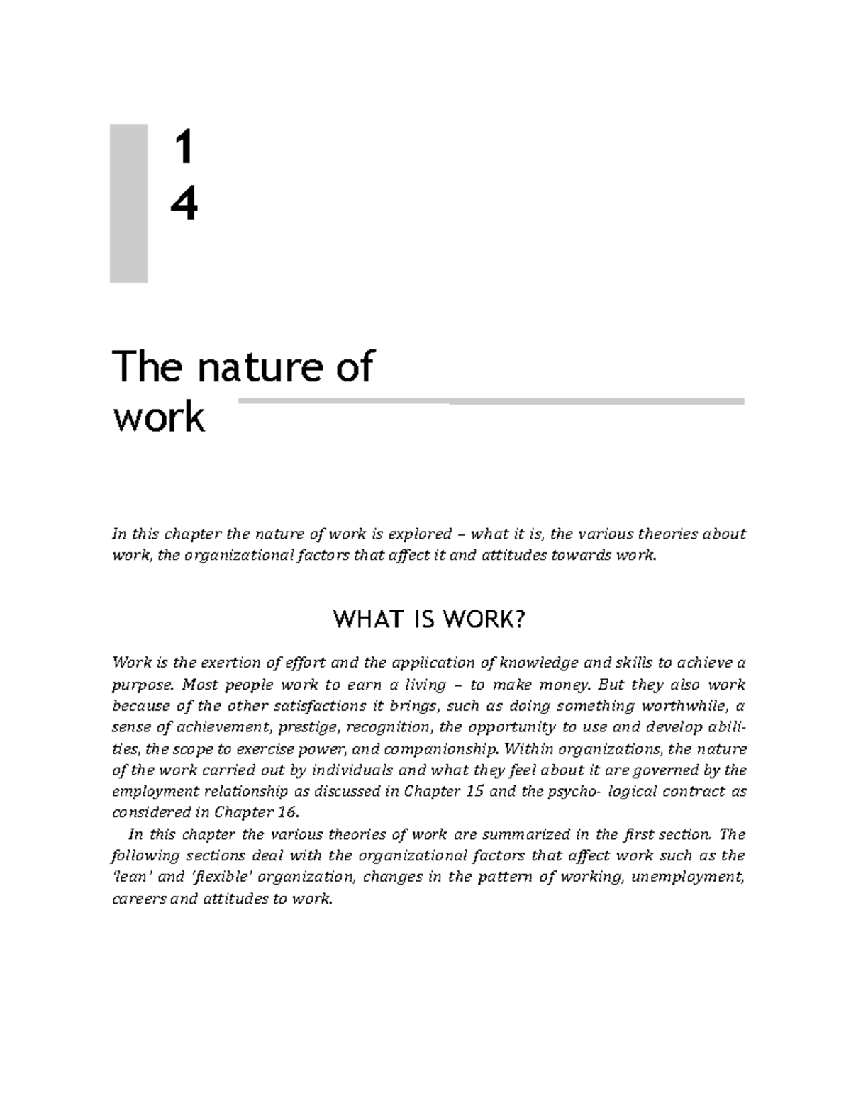 The Nature of Work: Theories and Organizational Factors (HRM 101) - Studocu