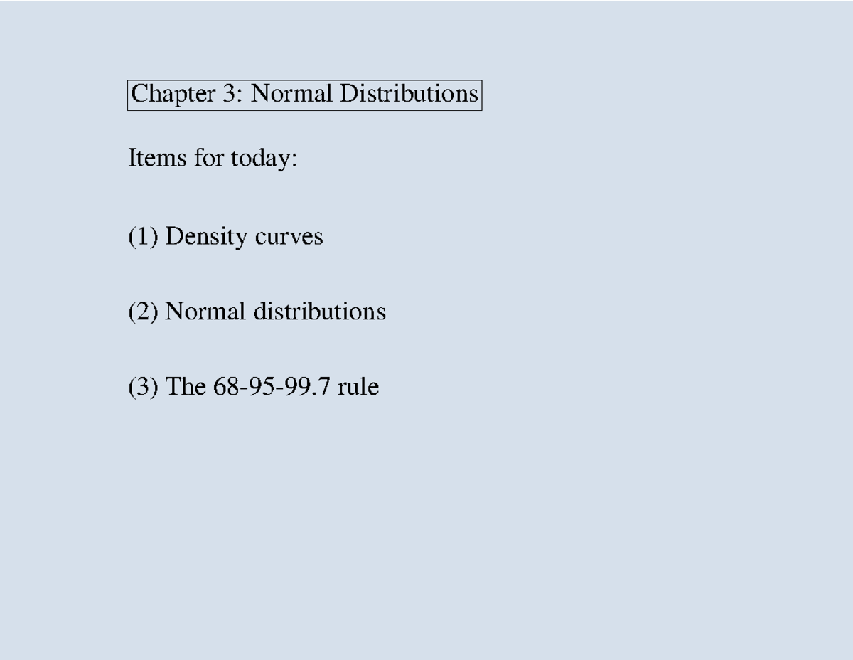 Chapter 3: Normal Distributions - Lecture Notes - Studocu
