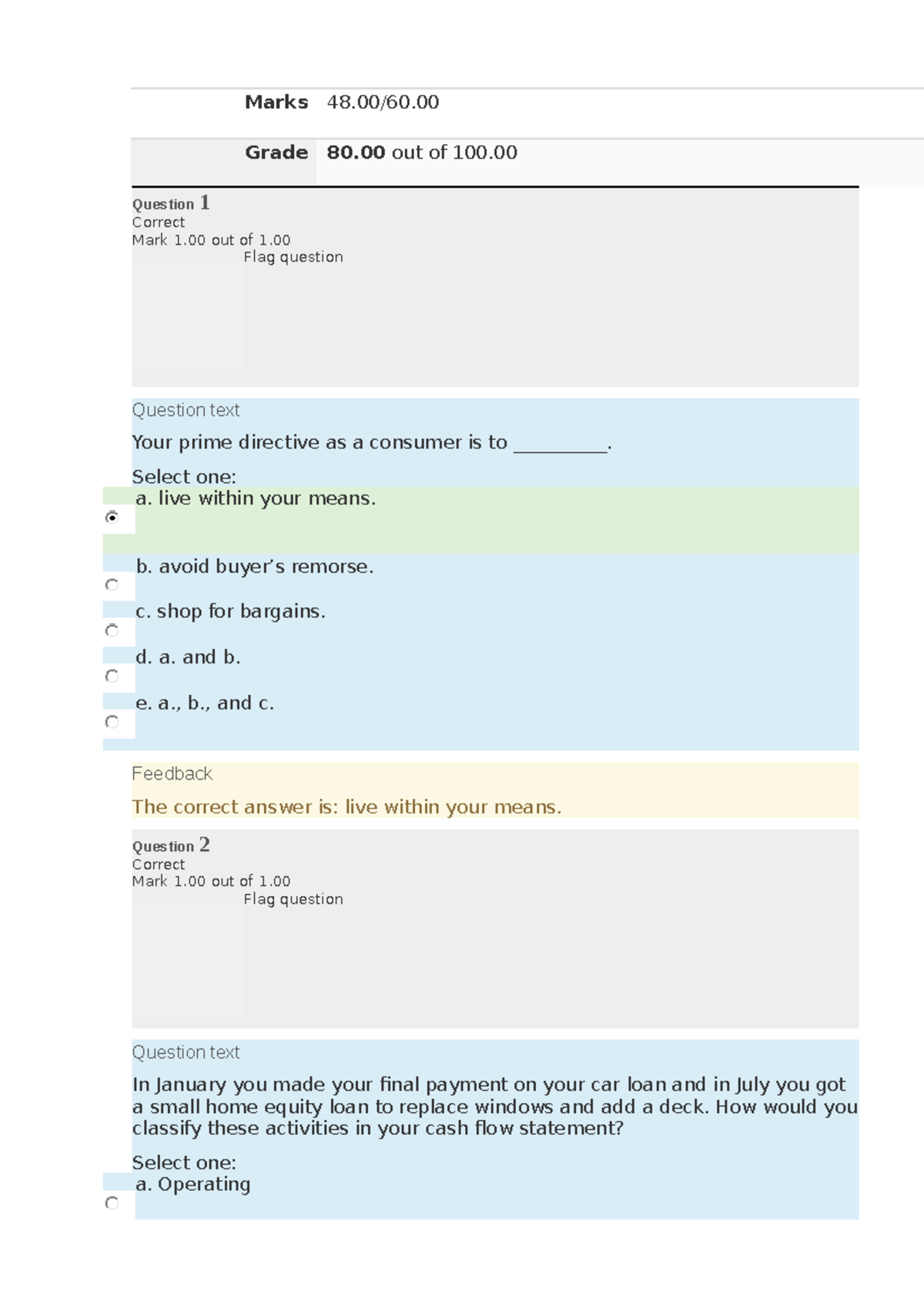 Bus2204 Personal Finance Review Quiz Summary and Key Answers - Studocu