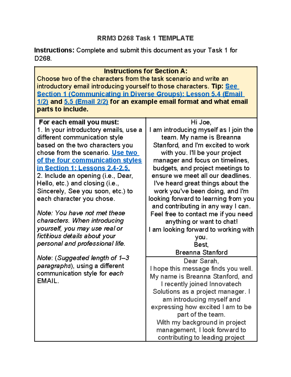 D268 task 1 - D268 task 1, passed on first try - RRM3 D268 Task 1 ...