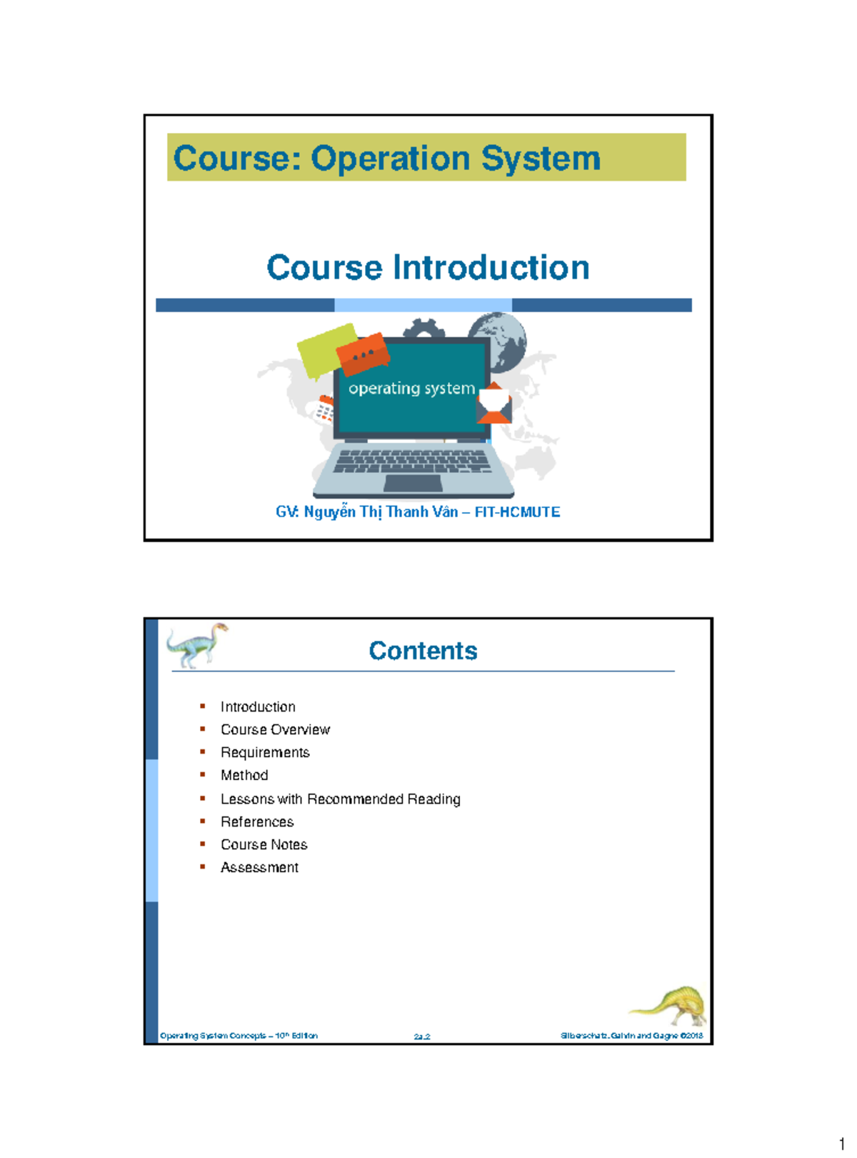 OS Course Introduction and Overview (GV: Nguyễn Thị Thanh Vân) - Studocu