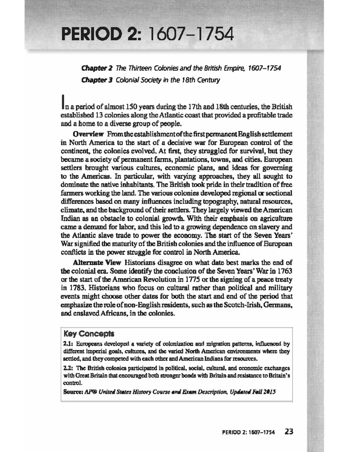 U.S. History: Period 2 - The Thirteen Colonies & British Empire ...