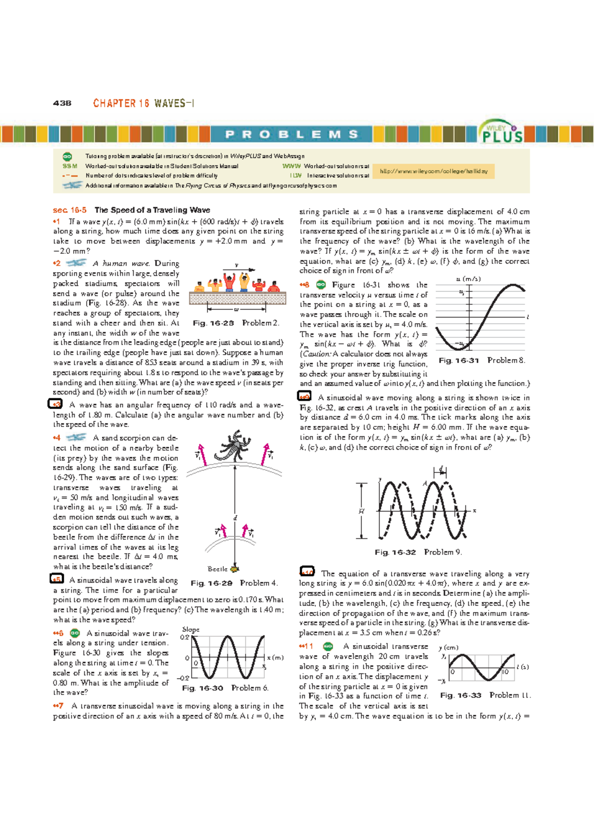 438 CHAPTER 16 WAVES - Mechanical Waves Quiz and Problem Solutions ...