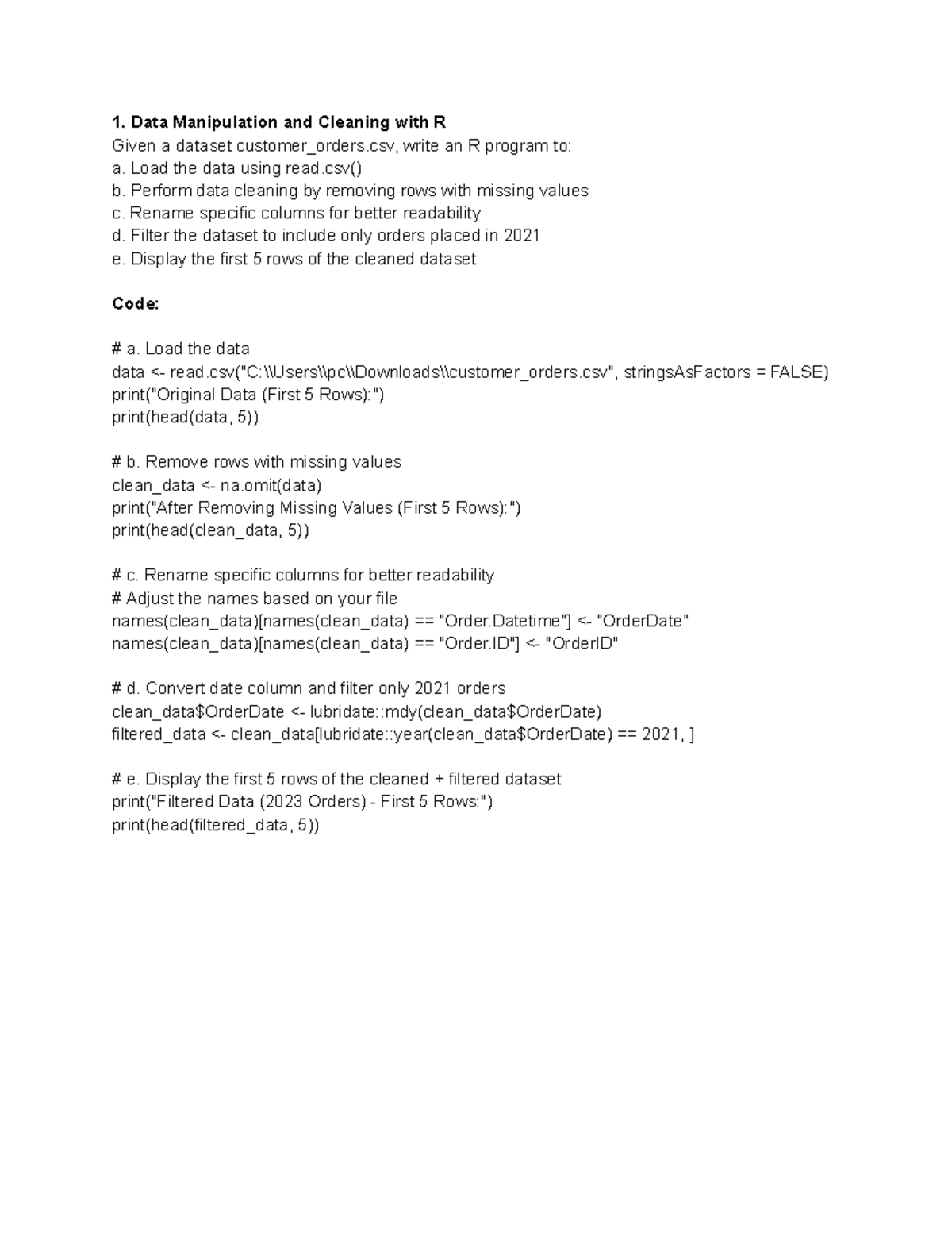 R Programming Lab Part 3: Data Manipulation, EDA & Time Series Analysis ...