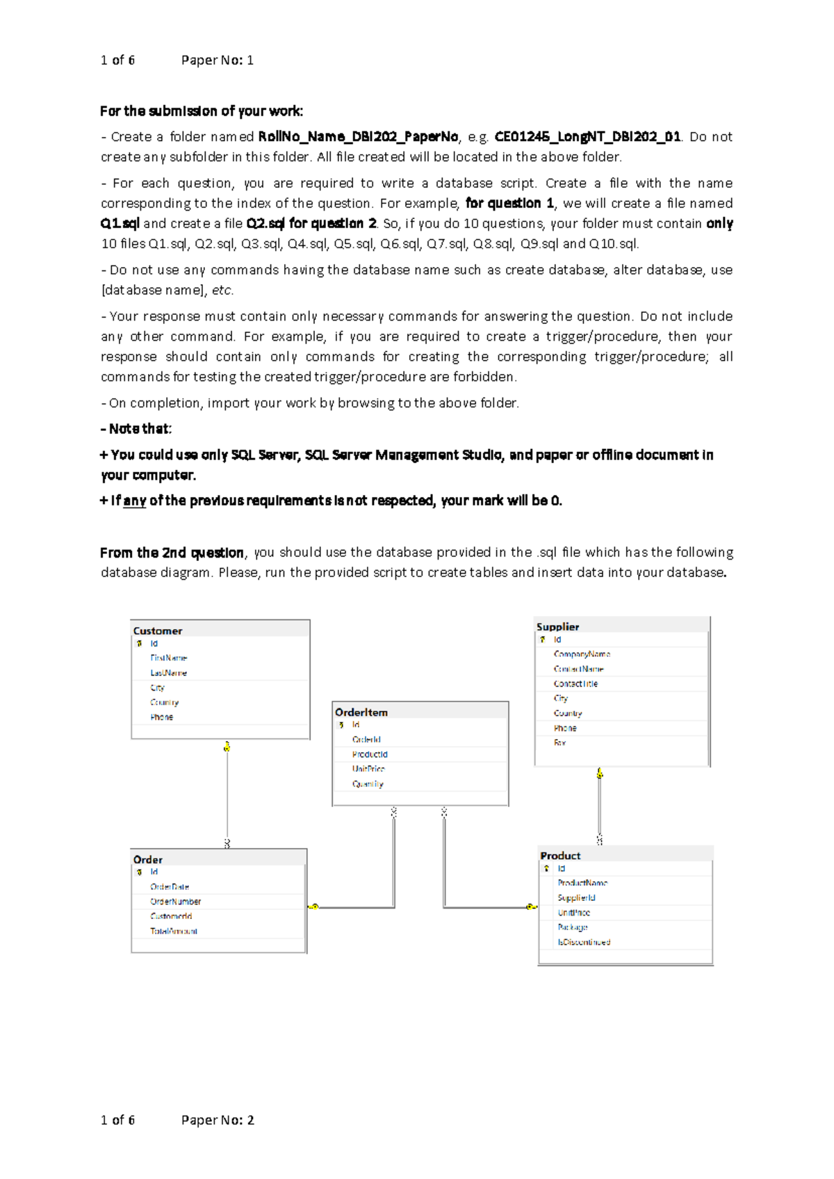 DBI202 Database Submission Guidelines and SQL Task Overview - Studocu