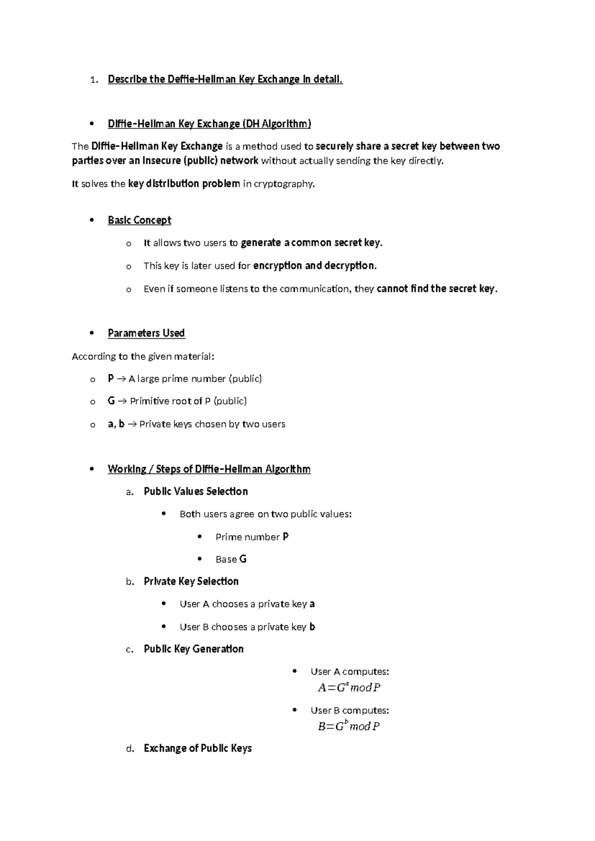 CS Unit 3: Key Exchange, Authentication Methods, and Cryptography ...
