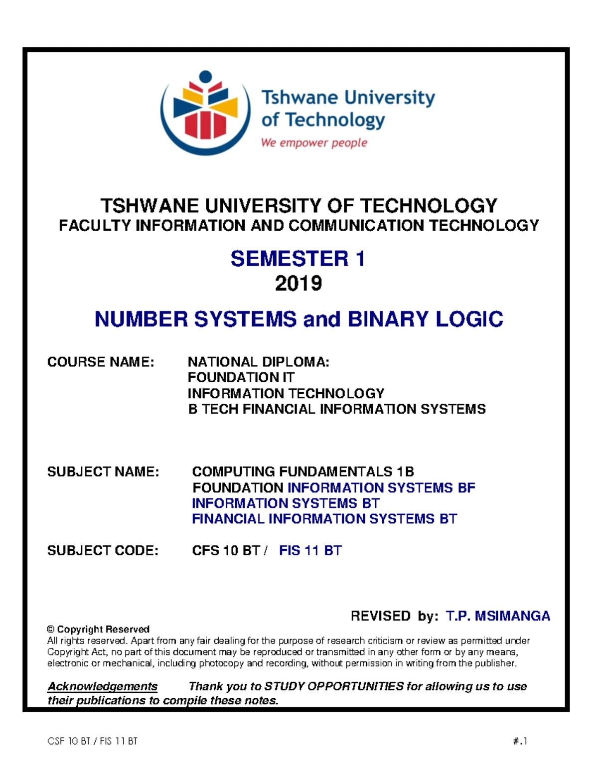 ICT Prospectus 2024: Summary of Information Technology Programs - Studocu