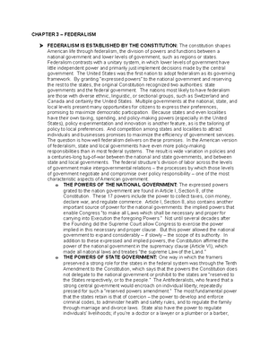 Chapter 2 Notes - CHAPTER 2 – THE FOUNDING AND THE CONSTITUTION THE ...