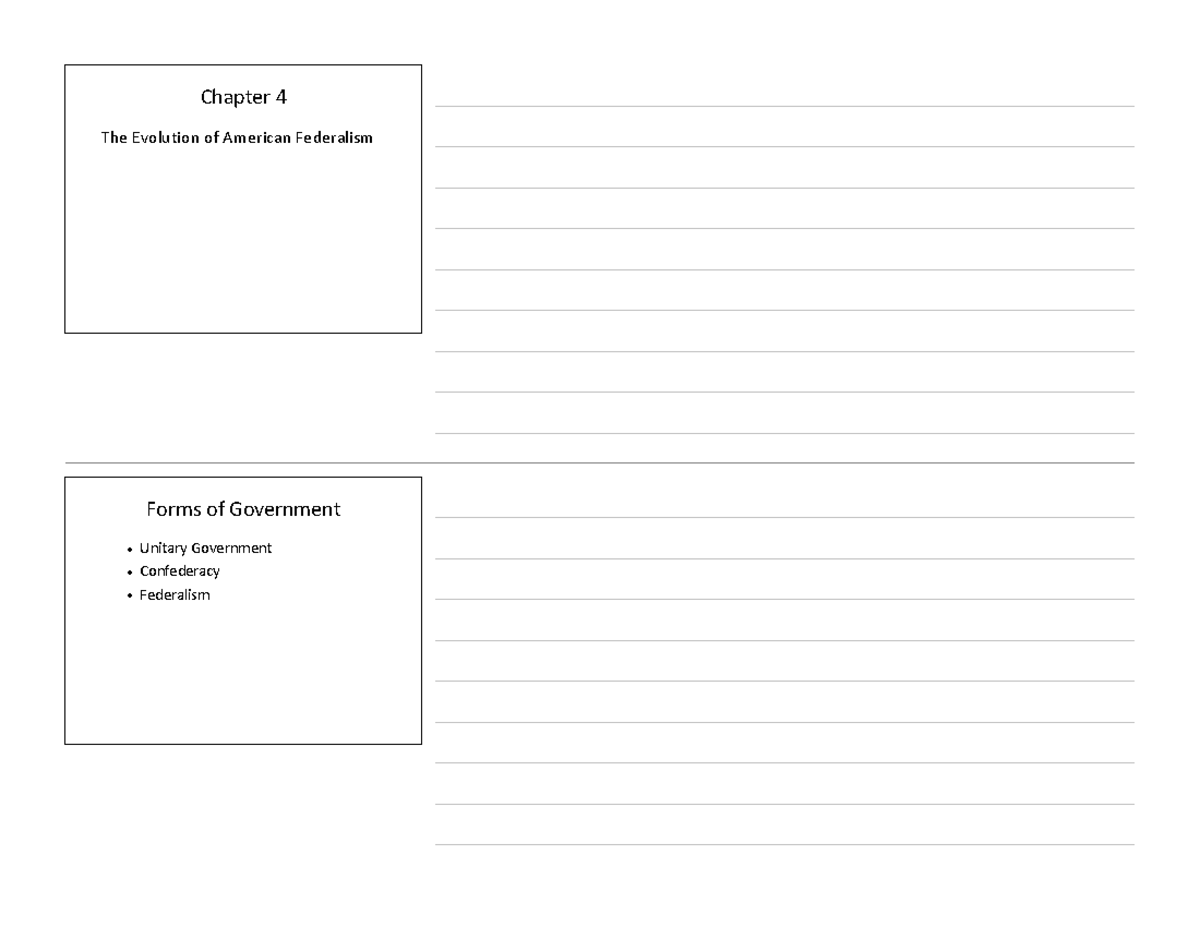 POLS 207 Chapter 4: The Evolution of American Federalism - Studocu