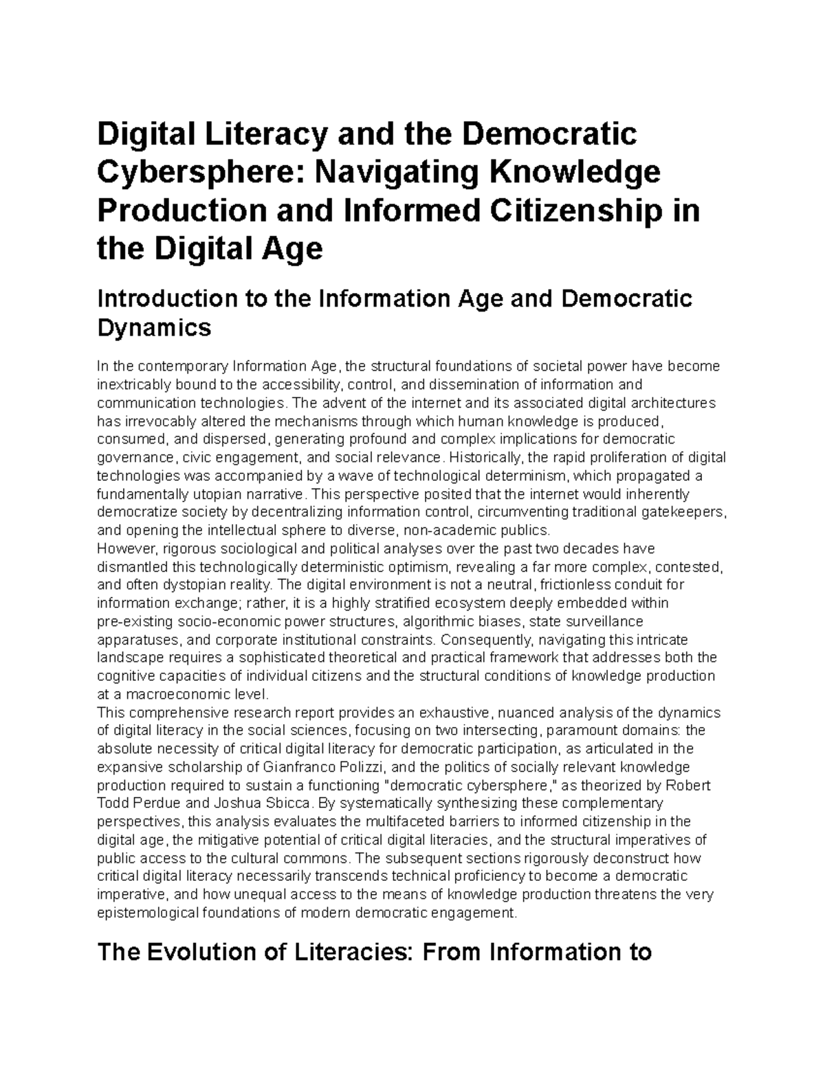 Digital Literacy and Democracy: Navigating Knowledge in the Digital Age ...
