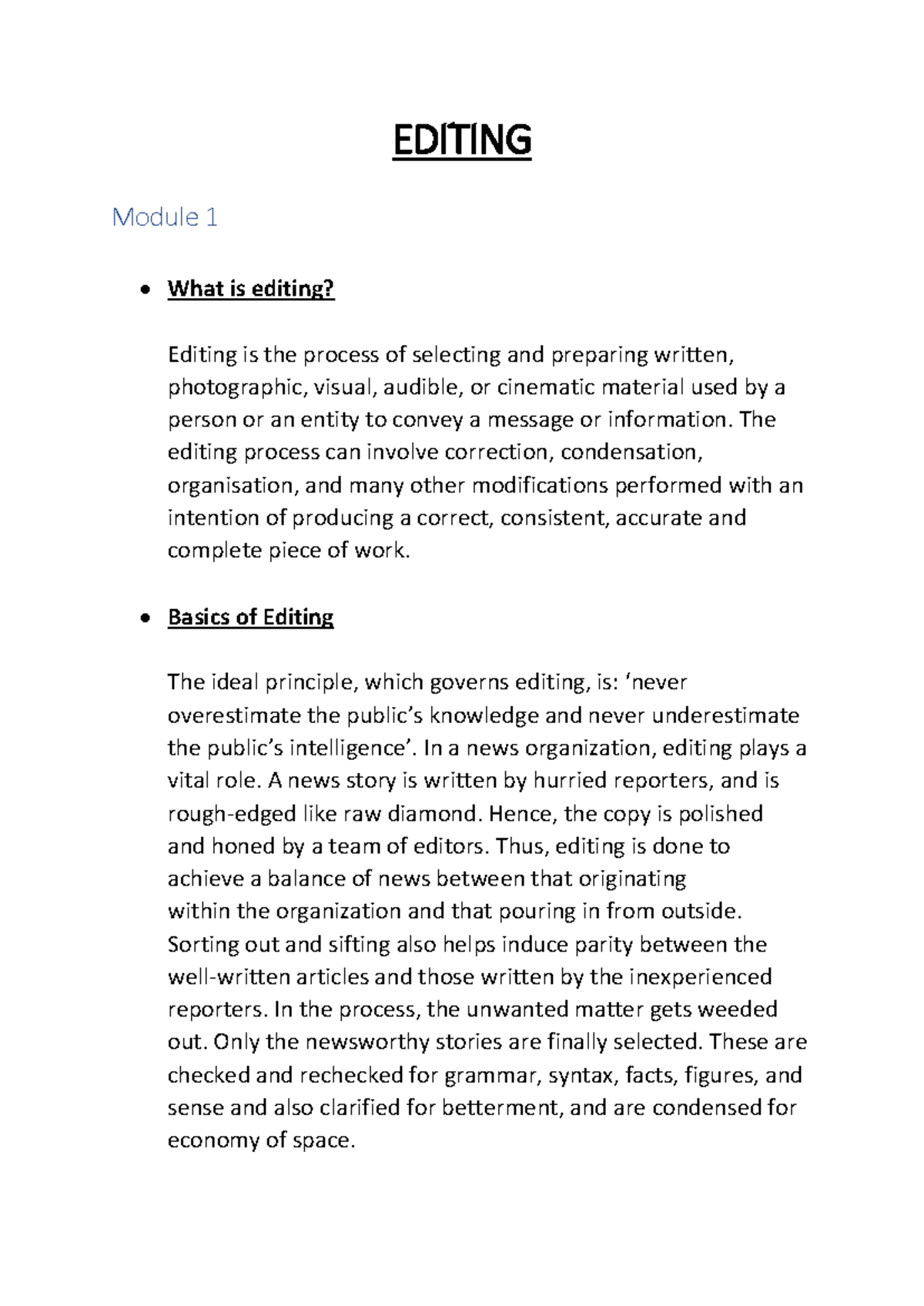 Editing Fundamentals: Understanding the Editing Process and Principles ...