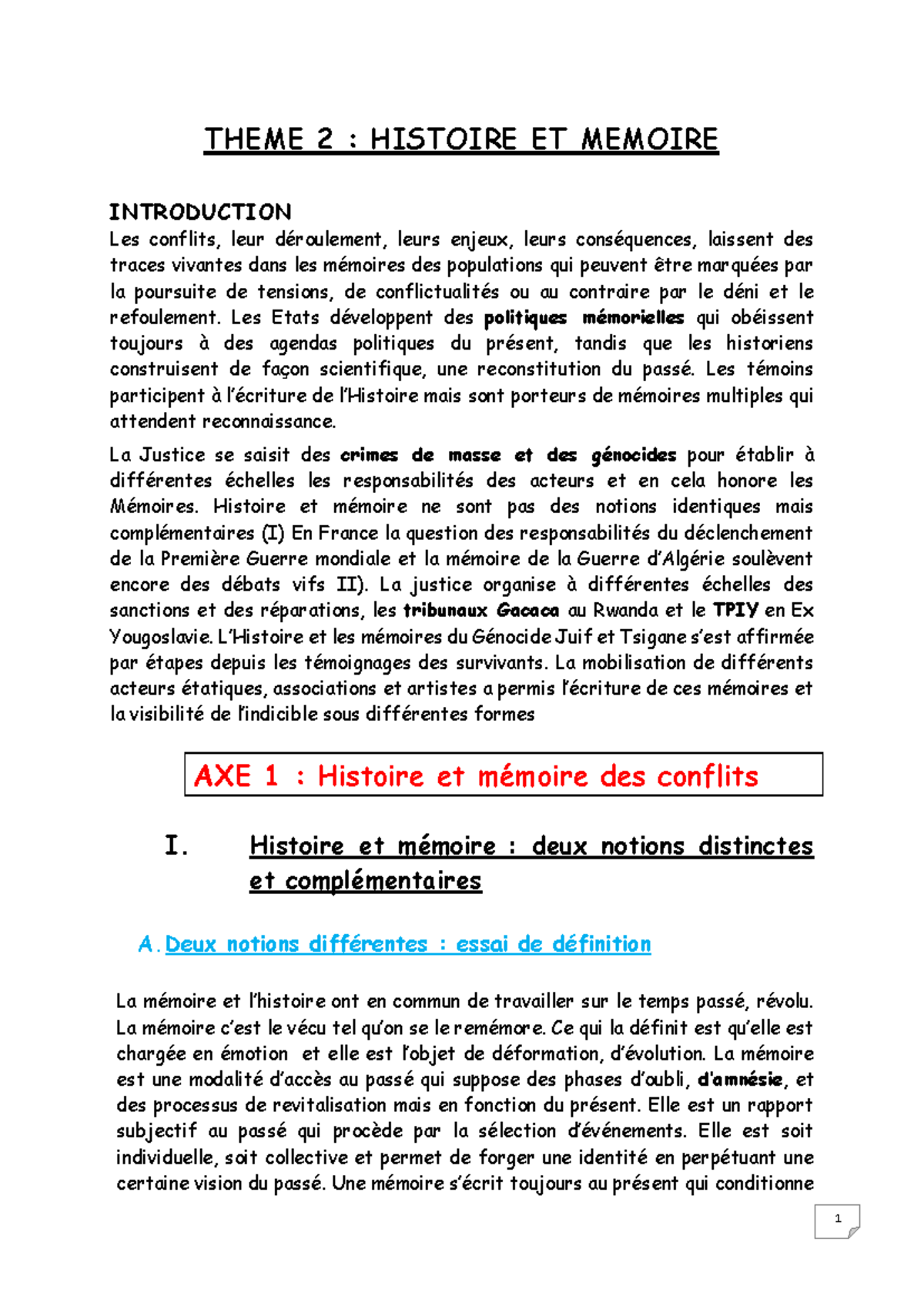 Theme 2 cours hggsp Histoire ET Memoire - THEME 2 : HISTOIRE ET MEMOIRE ...