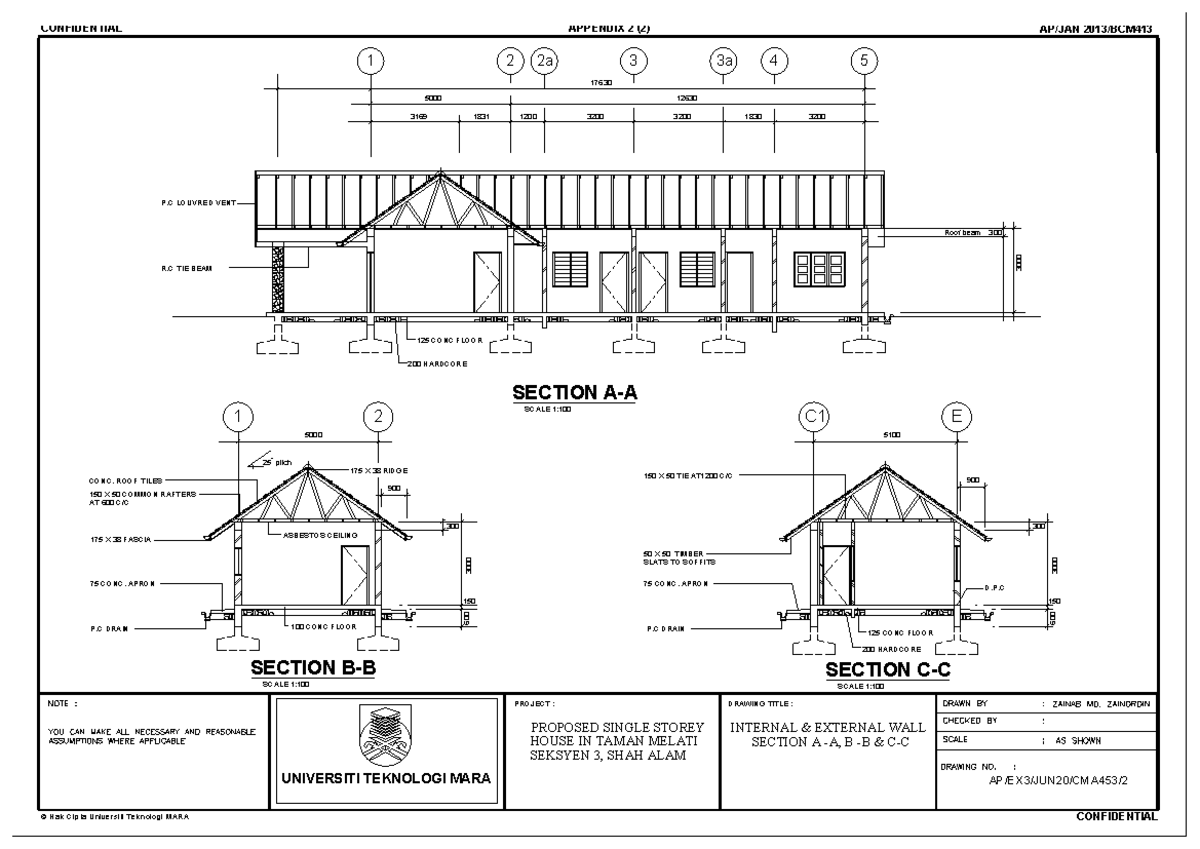 Proposed Single Storey House Drawing (Confidential) - Pg 2 - Studocu