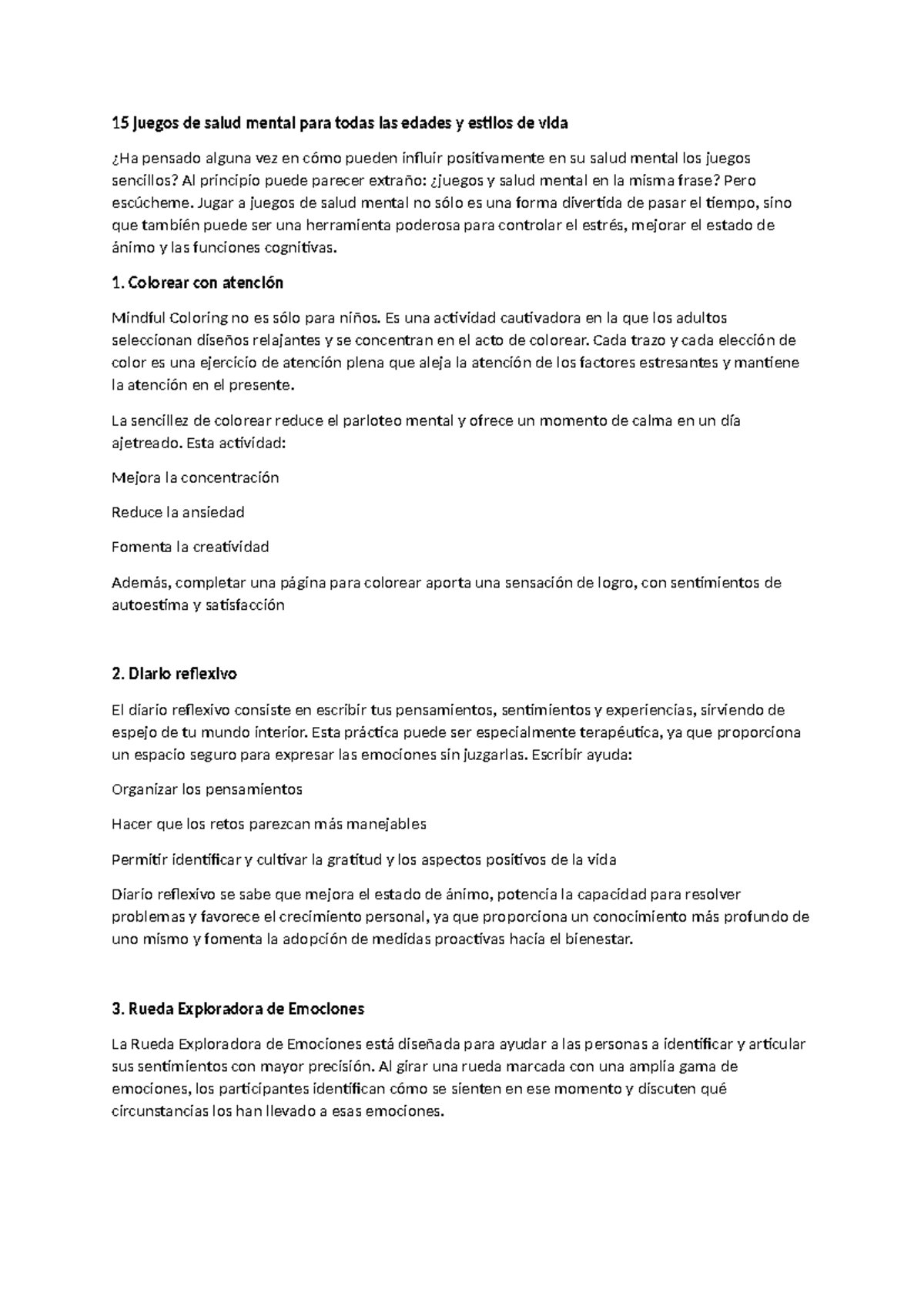 15 Juegos de Salud Mental: Guía para Mejorar el Bienestar Emocional ...