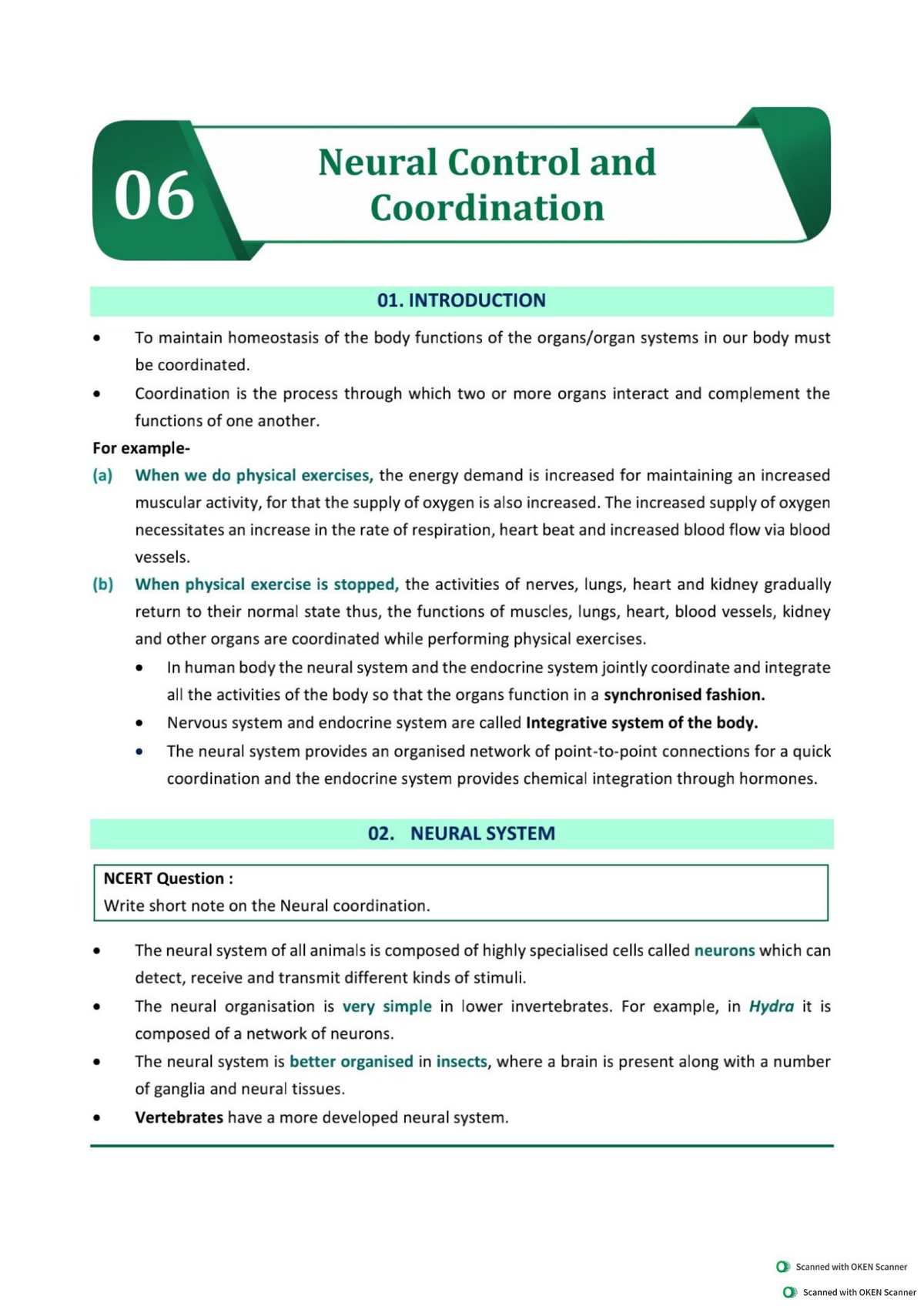 Neural Control and Coordination: A Comprehensive Overview for BNC230 ...