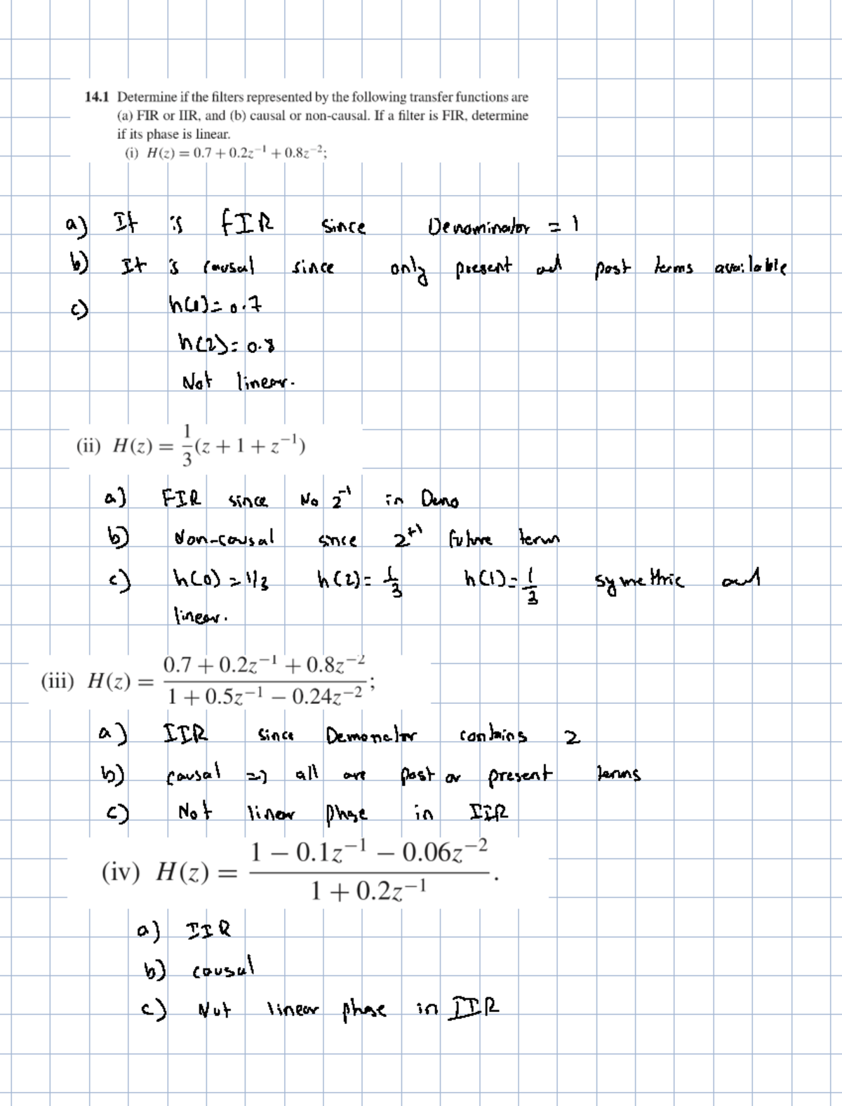 Assignment 14: FIR/IIR Filter Analysis and Flow Graphs - Studocu