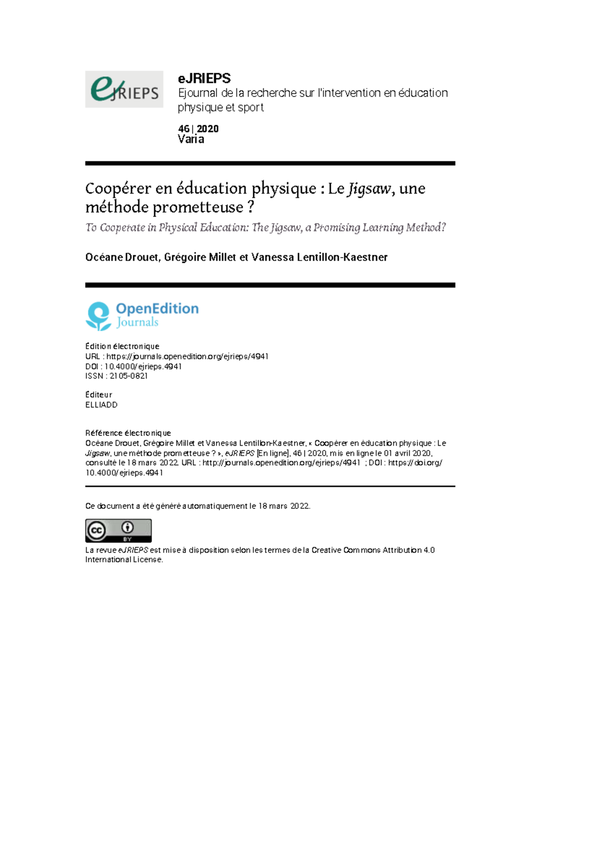 Jigsaw en EPS : Méthode Coopérative Prometteuse pour l'Apprentissage ...