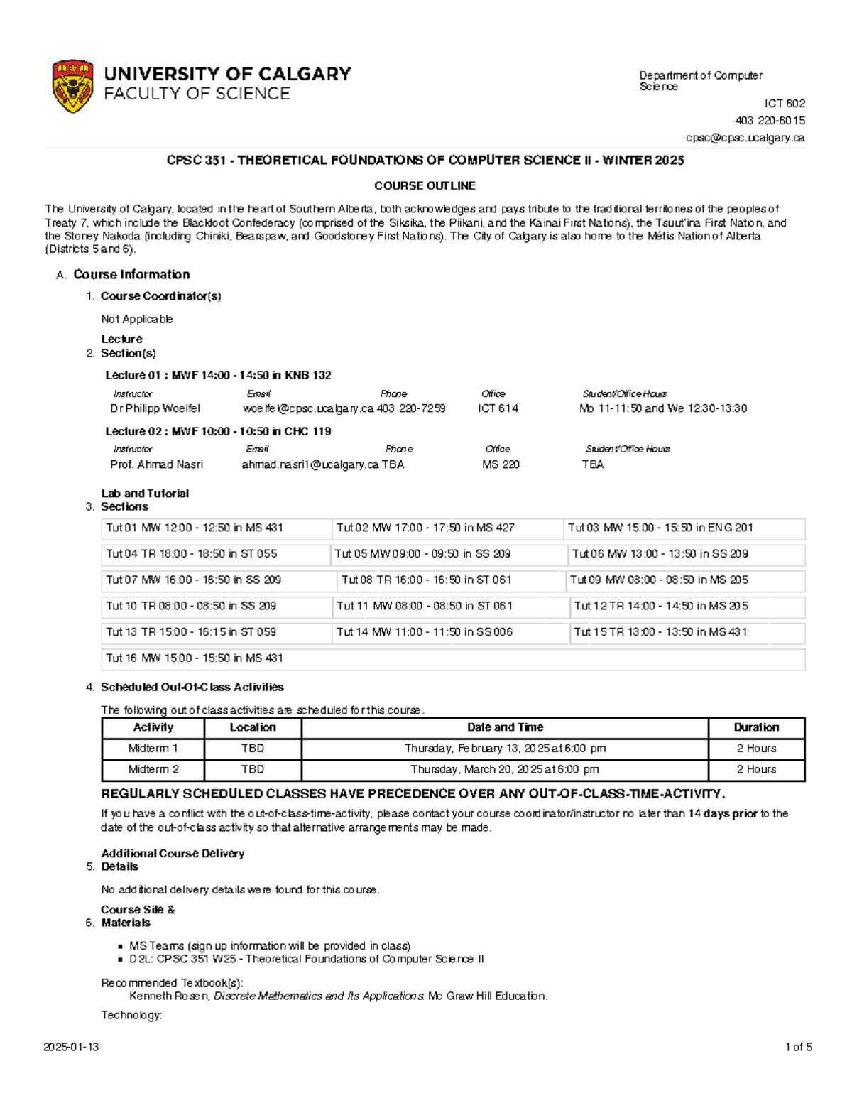CPSC 351 ICT 602 Theoretical Foundations of Computer Science II W25 Course - Studocu