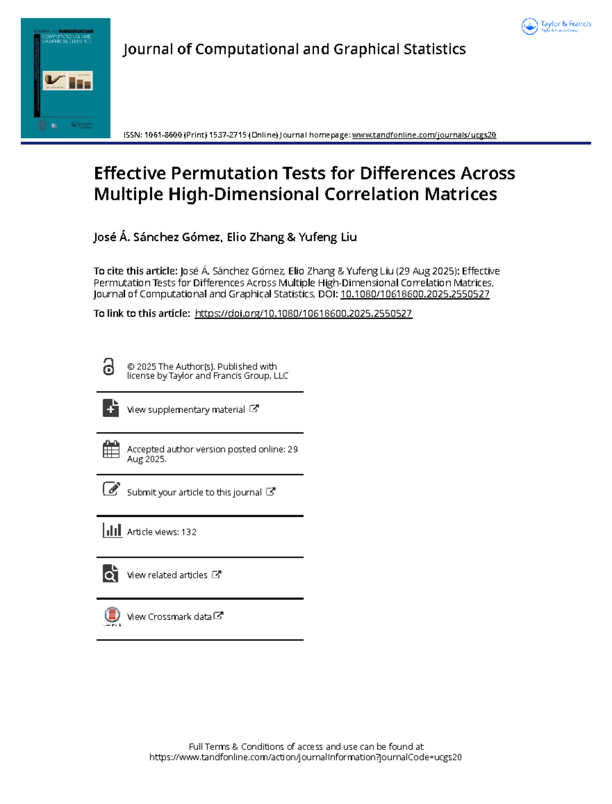 Effective Permutation Tests for High-Dimensional Correlation Matrices ...