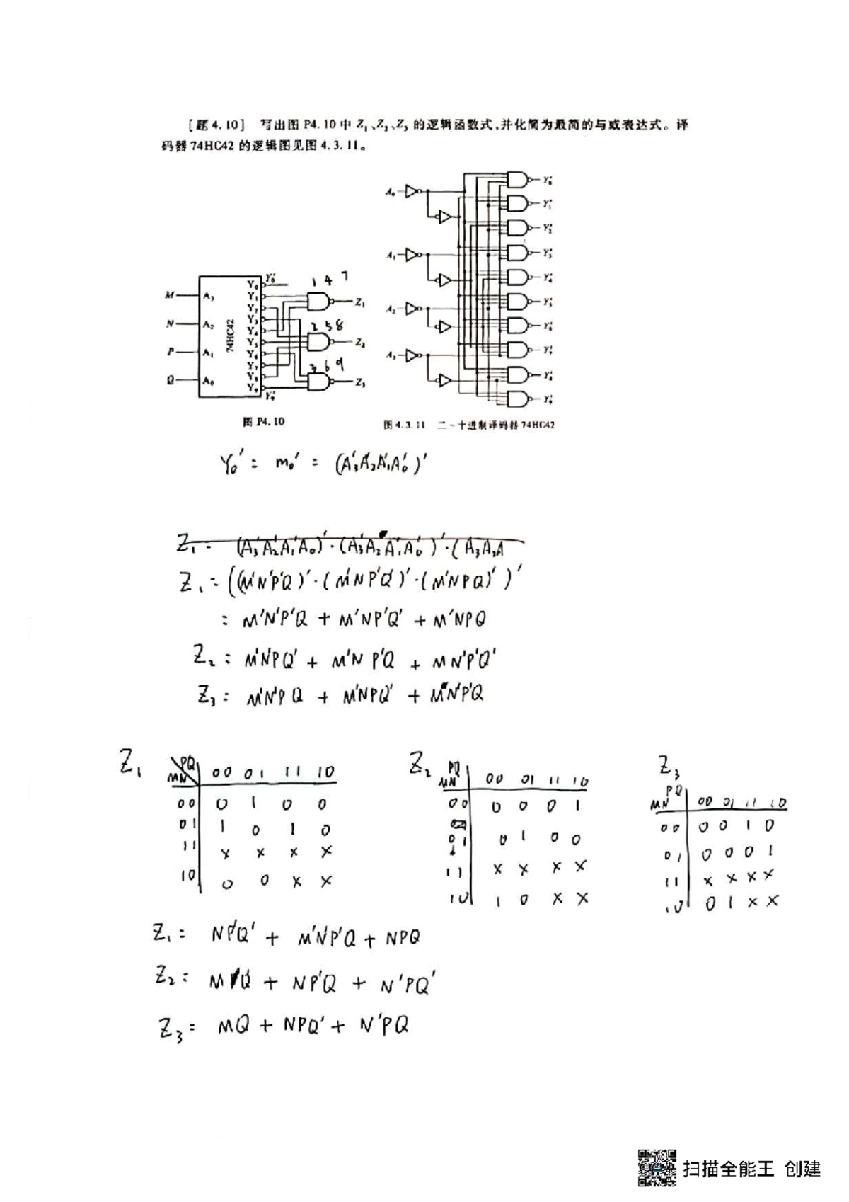 P4.10 74HC42 logic circuit analysis and simplification notes - Studocu