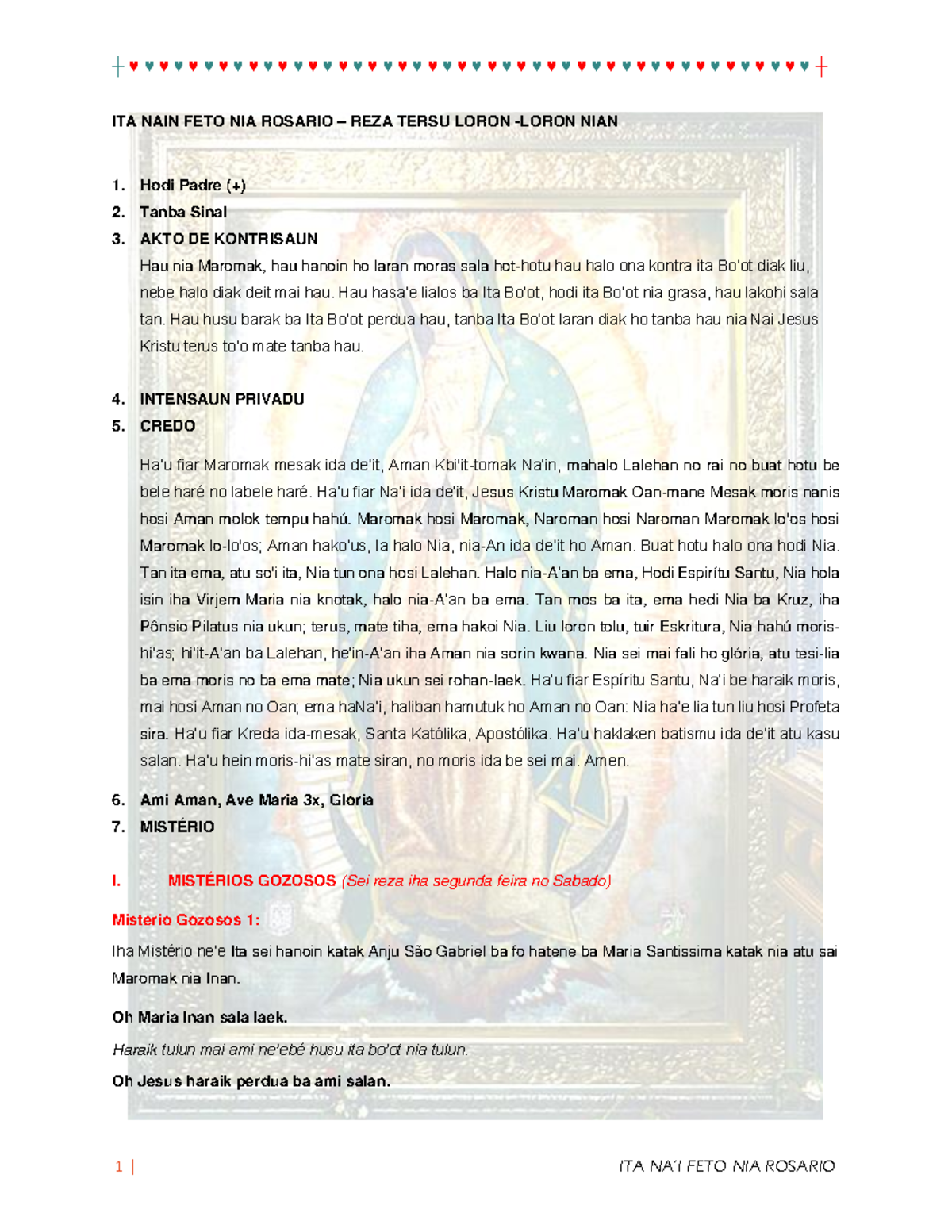 ITA NAIN FETO NIA - Prayers and Meditations in Timorese Culture - Studocu