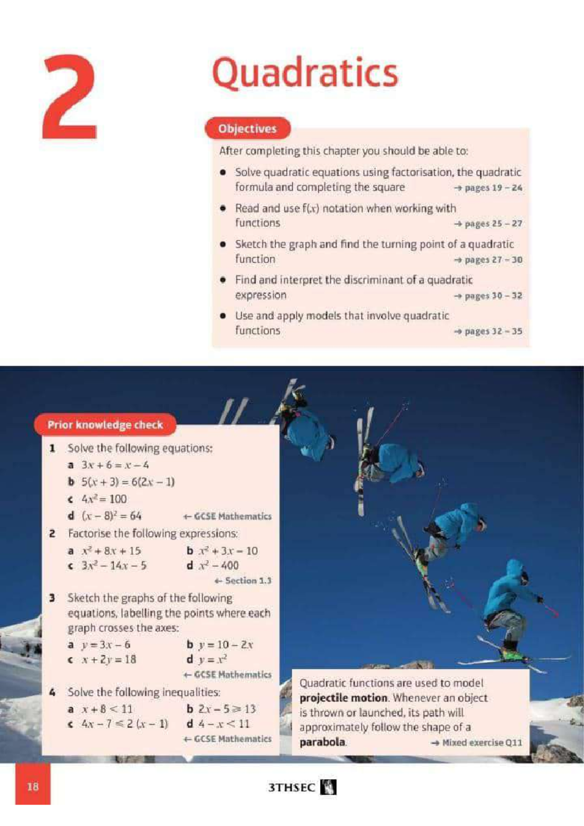3THSEC Quadratics - Solving Quadratic Equations and Functions - Studocu
